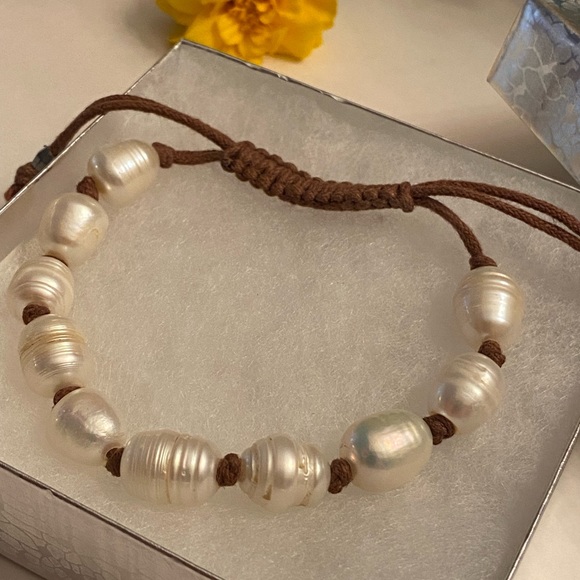 Jewelry | Baroque Pearl Draw String Bracelet | Poshmark
